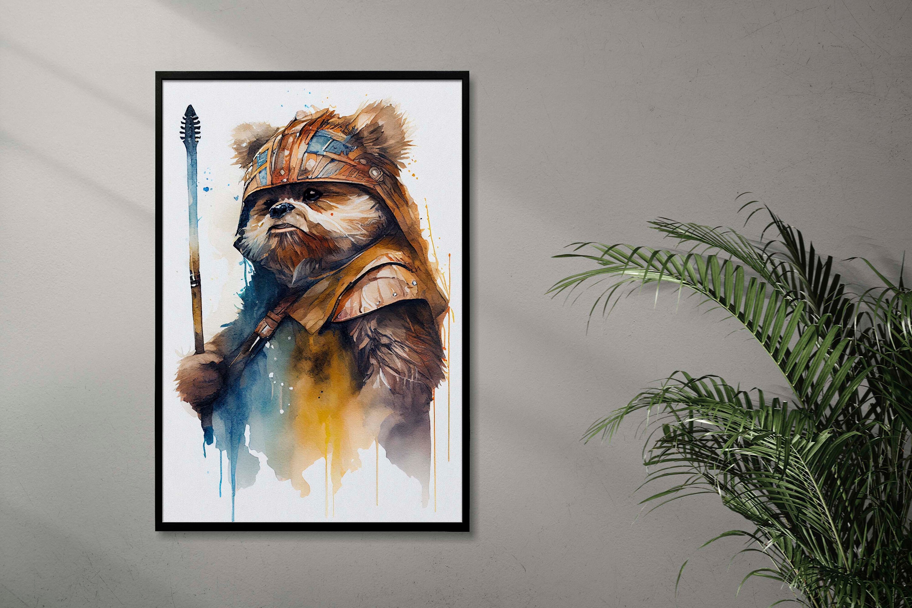 Warrior Ewok Star Wars Watercolor Art Print Warrior Ewok Star - Etsy