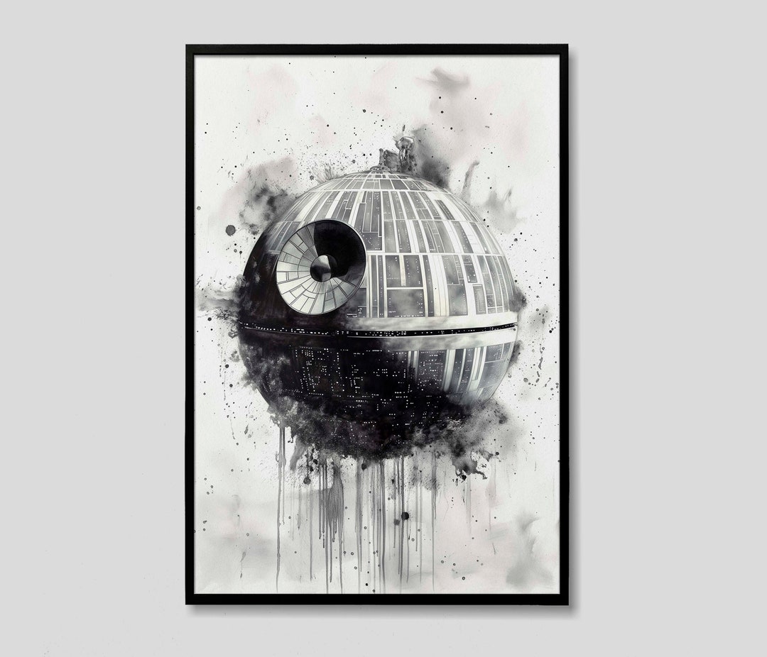Death Star Star Wars Watercolor Art, Death Star Star Wars Painting ...