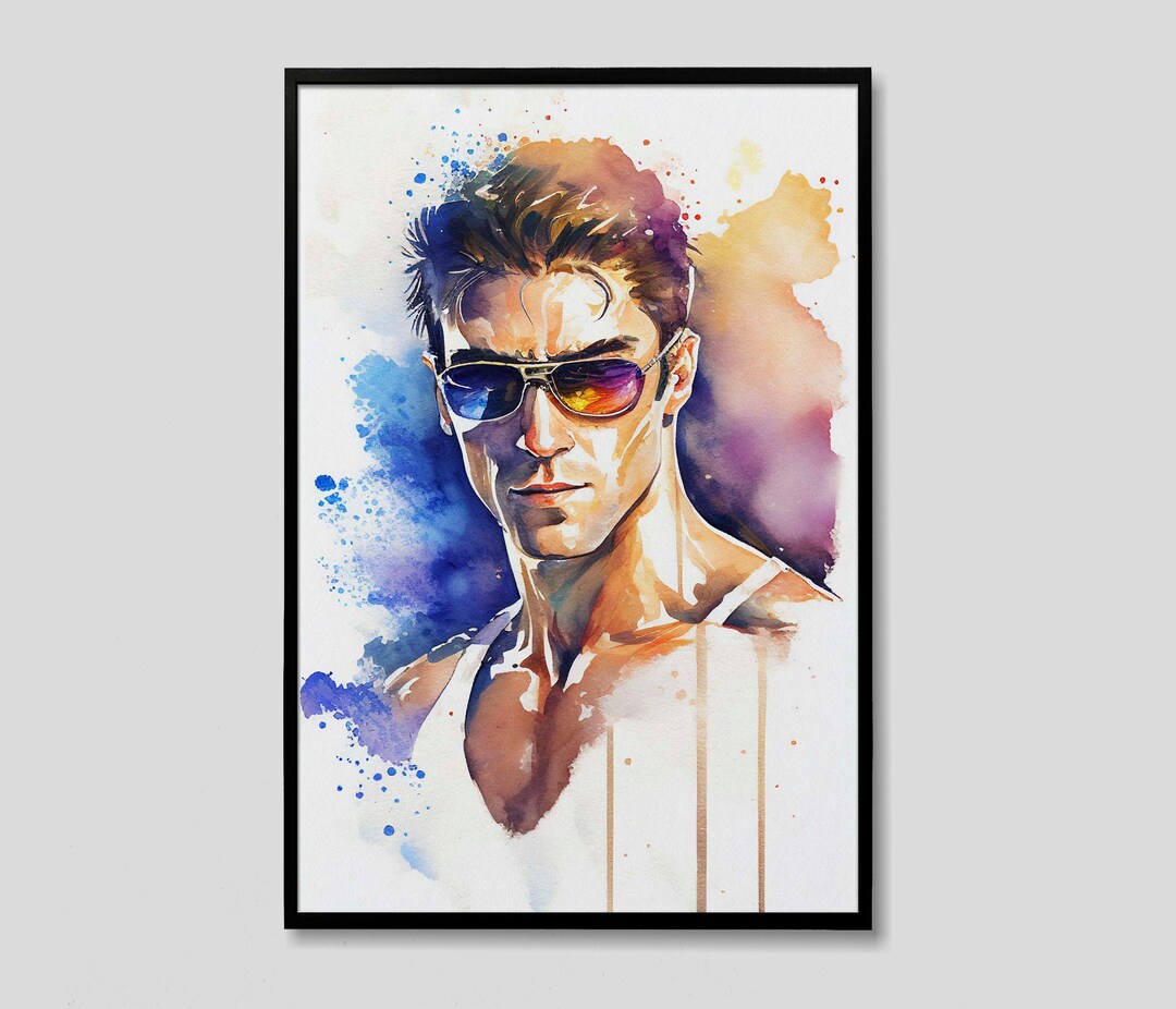 Johnny Cage Mortal Kombat Watercolor Painting, Mortal Kombat Painting ...