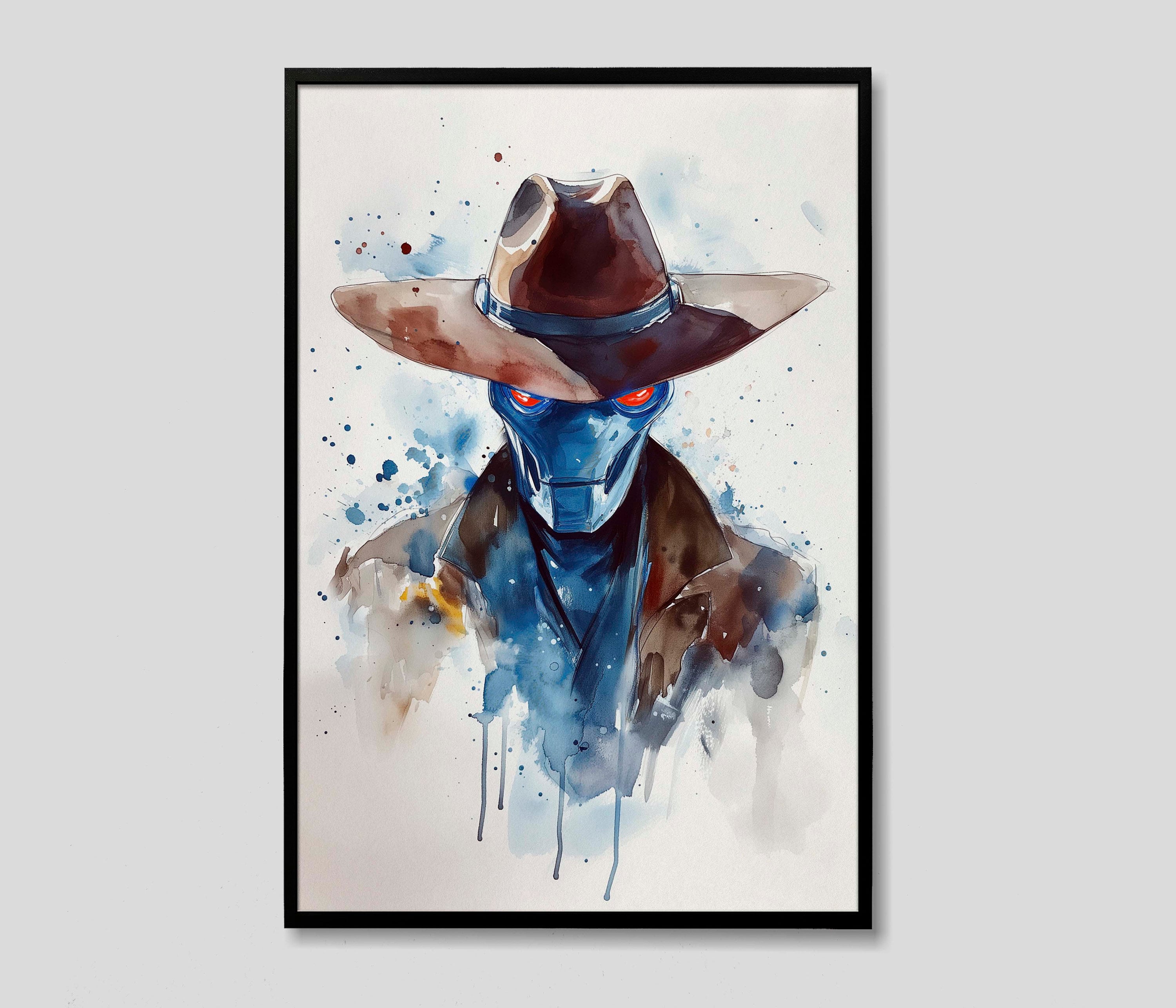 Cad Bane Star Wars Watercolor Painting, Cad Bane Star Wars Painting ...