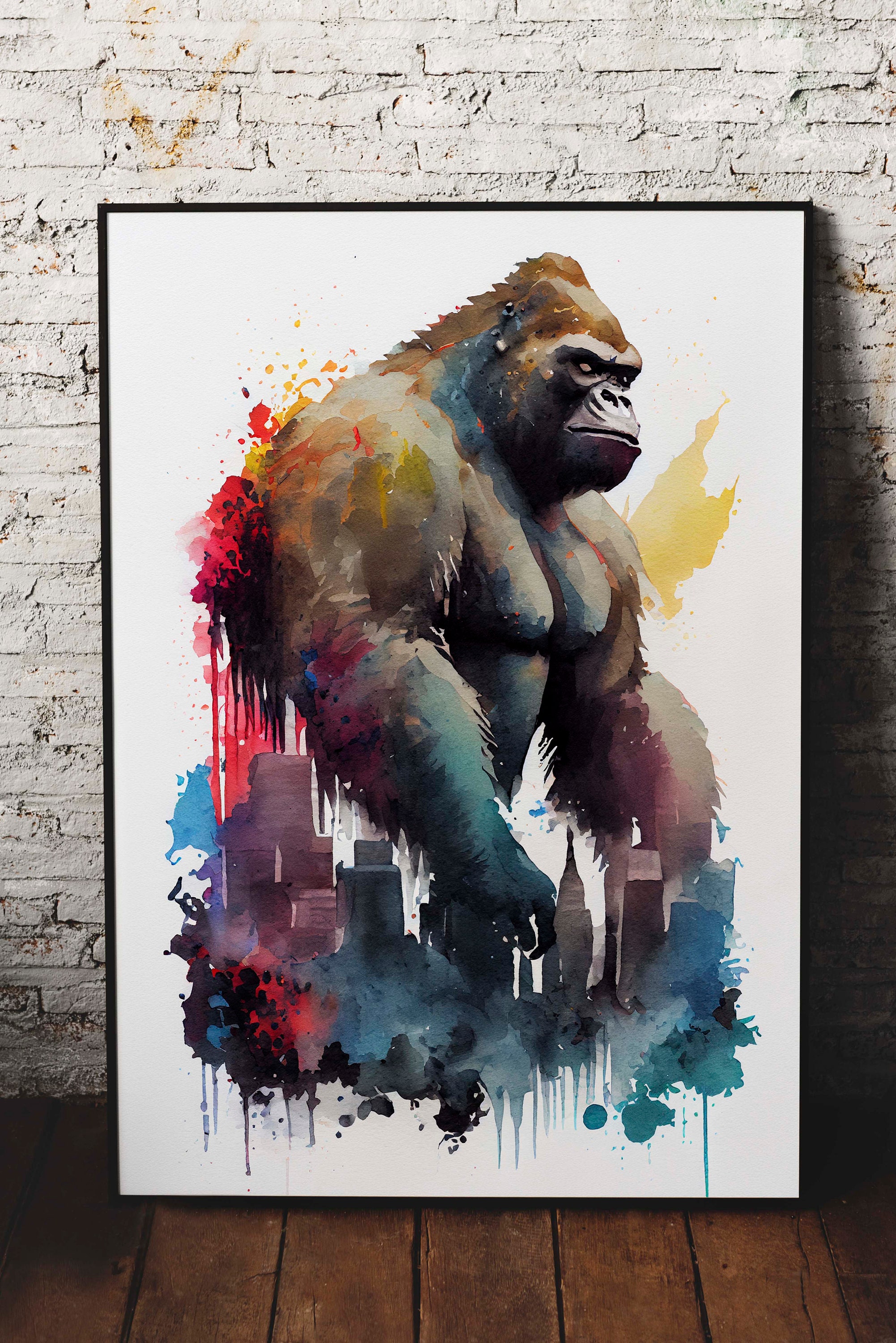 King of Monsters King Kong Watercolor Painting, King Kong Poster, King ...