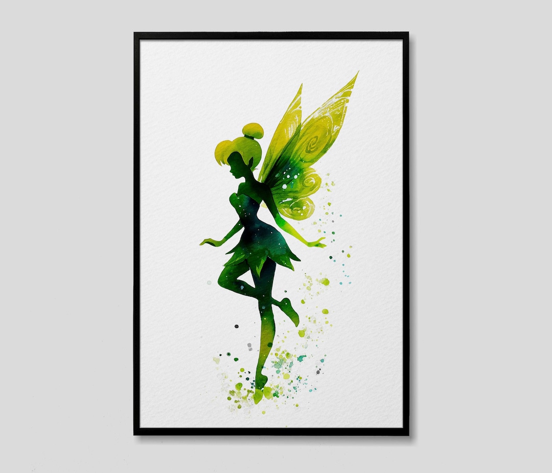Tinker Bell Watercolor Painting, Tinker Bell Painting, Tinker Bell Oil ...