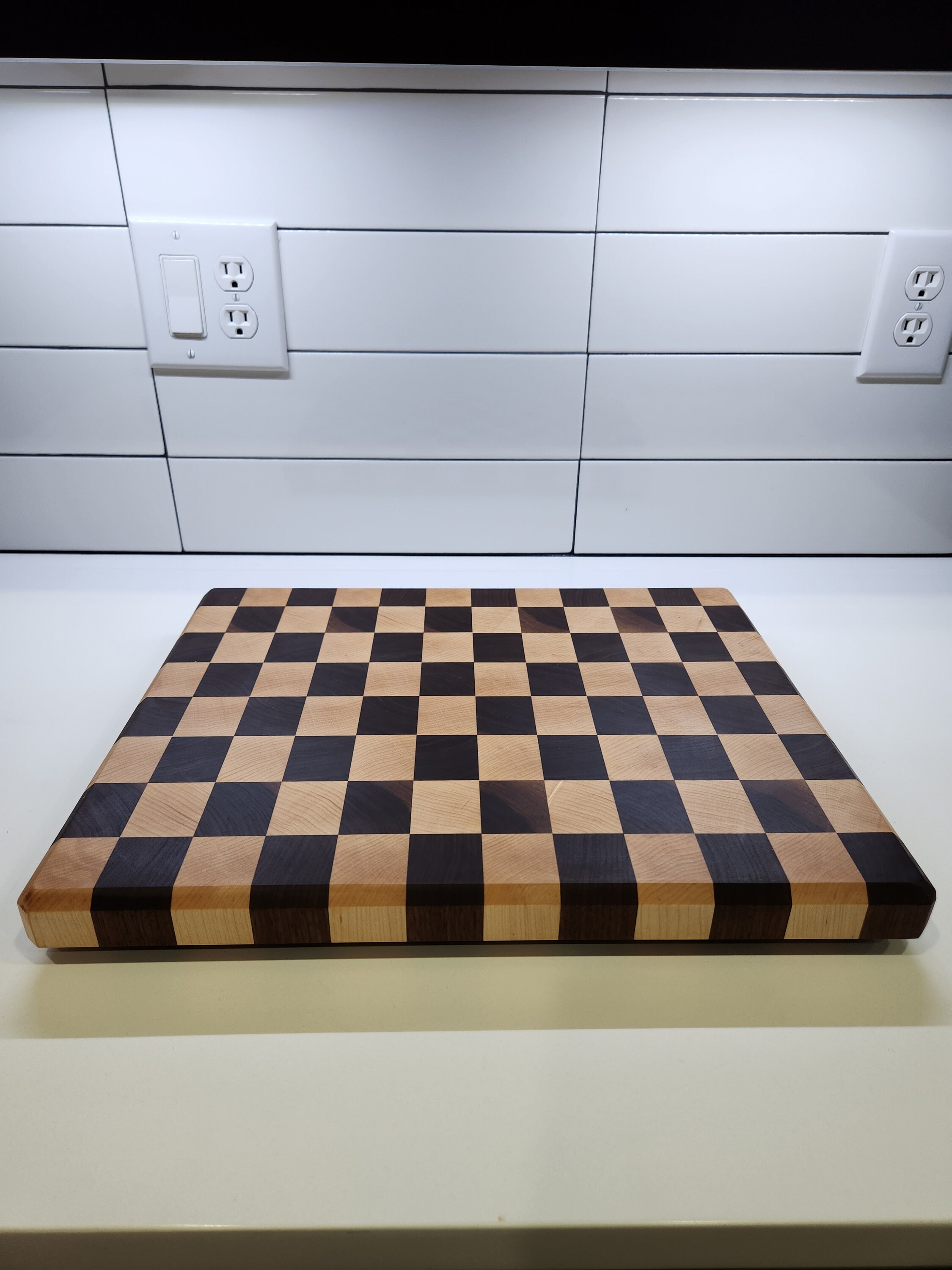 End Grain checker Board Butcher Block - Etsy