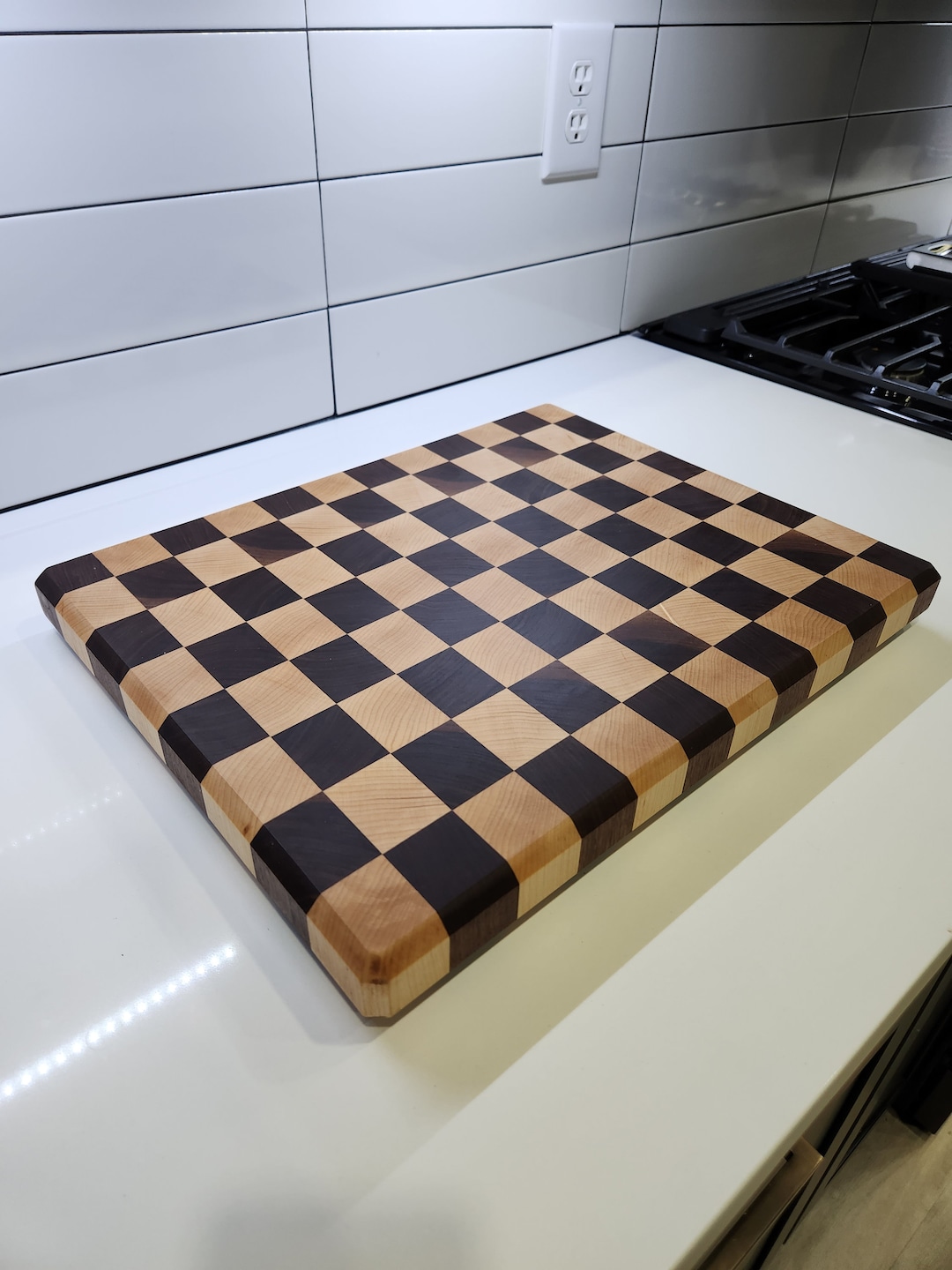 End Grain checker Board Butcher Block - Etsy