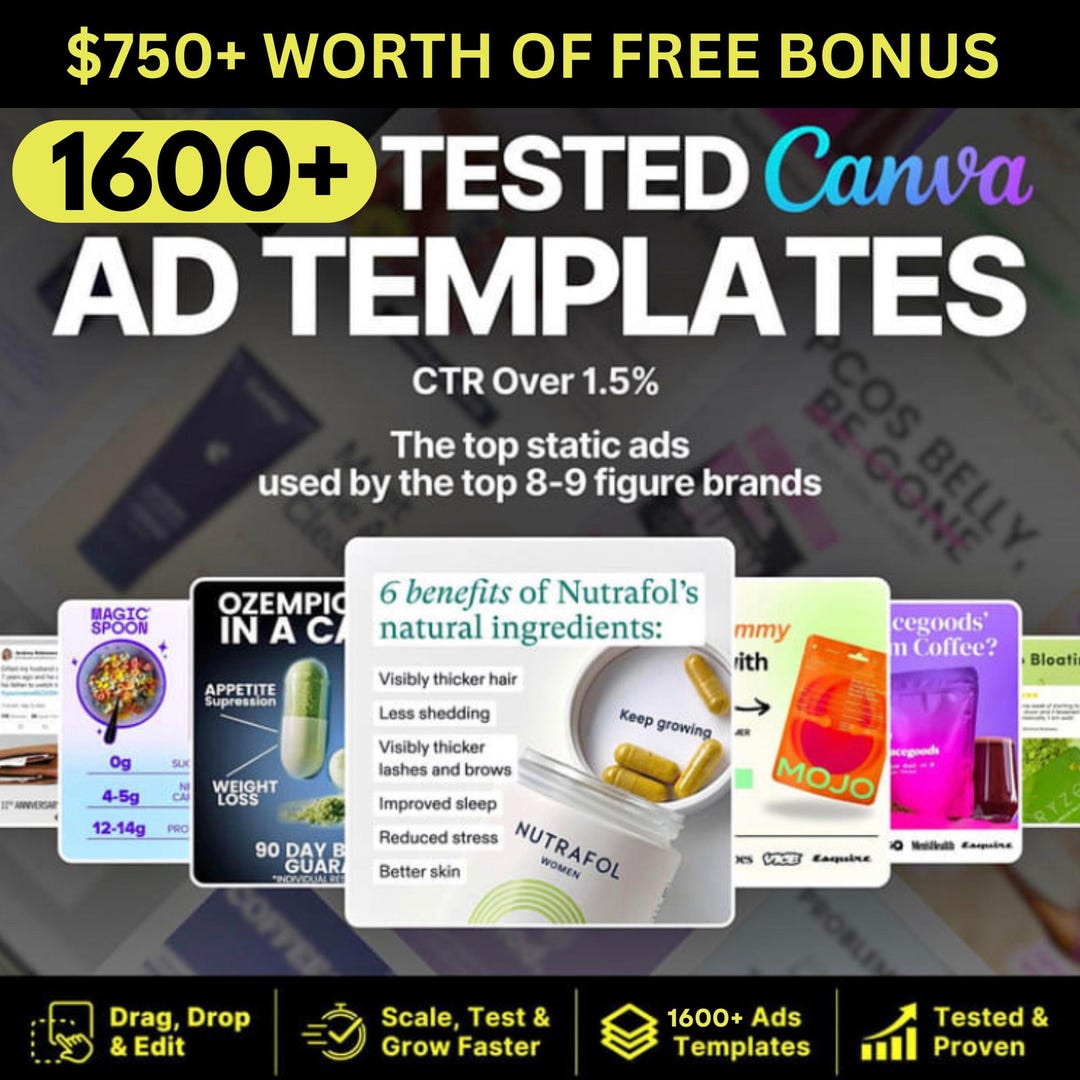 1600+ Canva Ad Templates: High-converting Marketing (digital Download ...