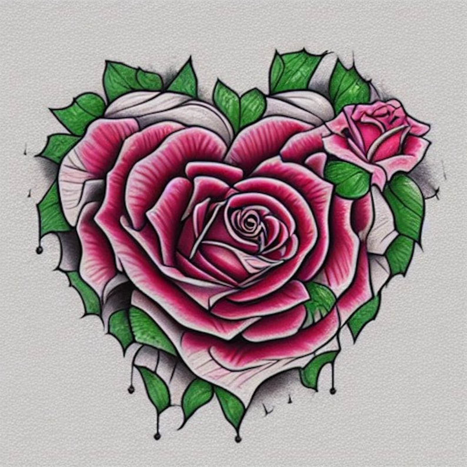 Rose Tattoo Designs: 300 Designs to Inspire Your Next Tattoo - Etsy