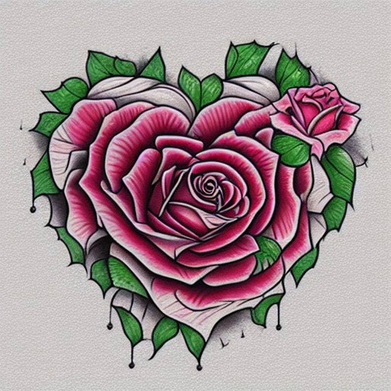Rose Tattoo Designs: 300 Designs to Inspire Your Next Tattoo - Etsy