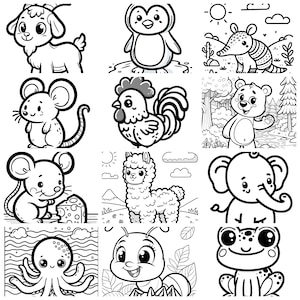 1000 Kids Coloring Pages: Printable Toddler Activity Book (digital ...