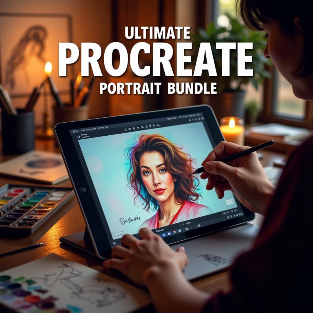 Ultimate Procreate Portrait Bundle 81 Brushes Templates Tutorials