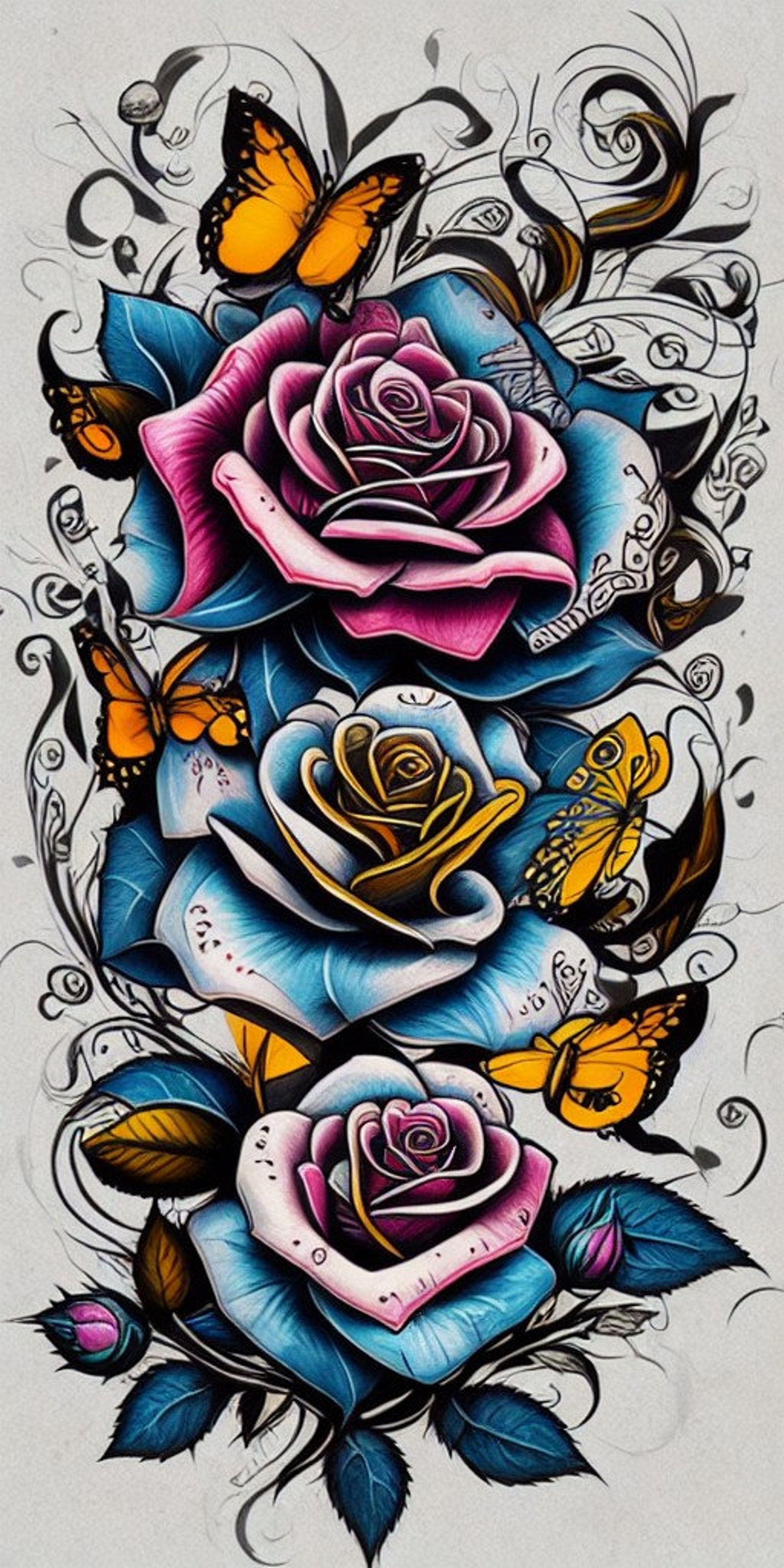 Rose Tattoo Designs: 300 Designs to Inspire Your Next Tattoo - Etsy