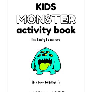 100 Cute Monster Printable Activity Pages for Kids & Toddlers, Easy ...