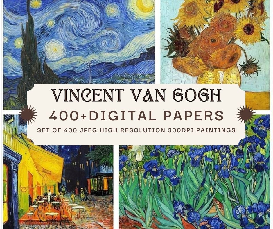 MEGA PAQUETE Vincent Van Gogh Pinturas Conjunto de más de 400 papeles ...