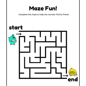 100 Cute Monster Printable Activity Pages for Kids & Toddlers, Easy ...