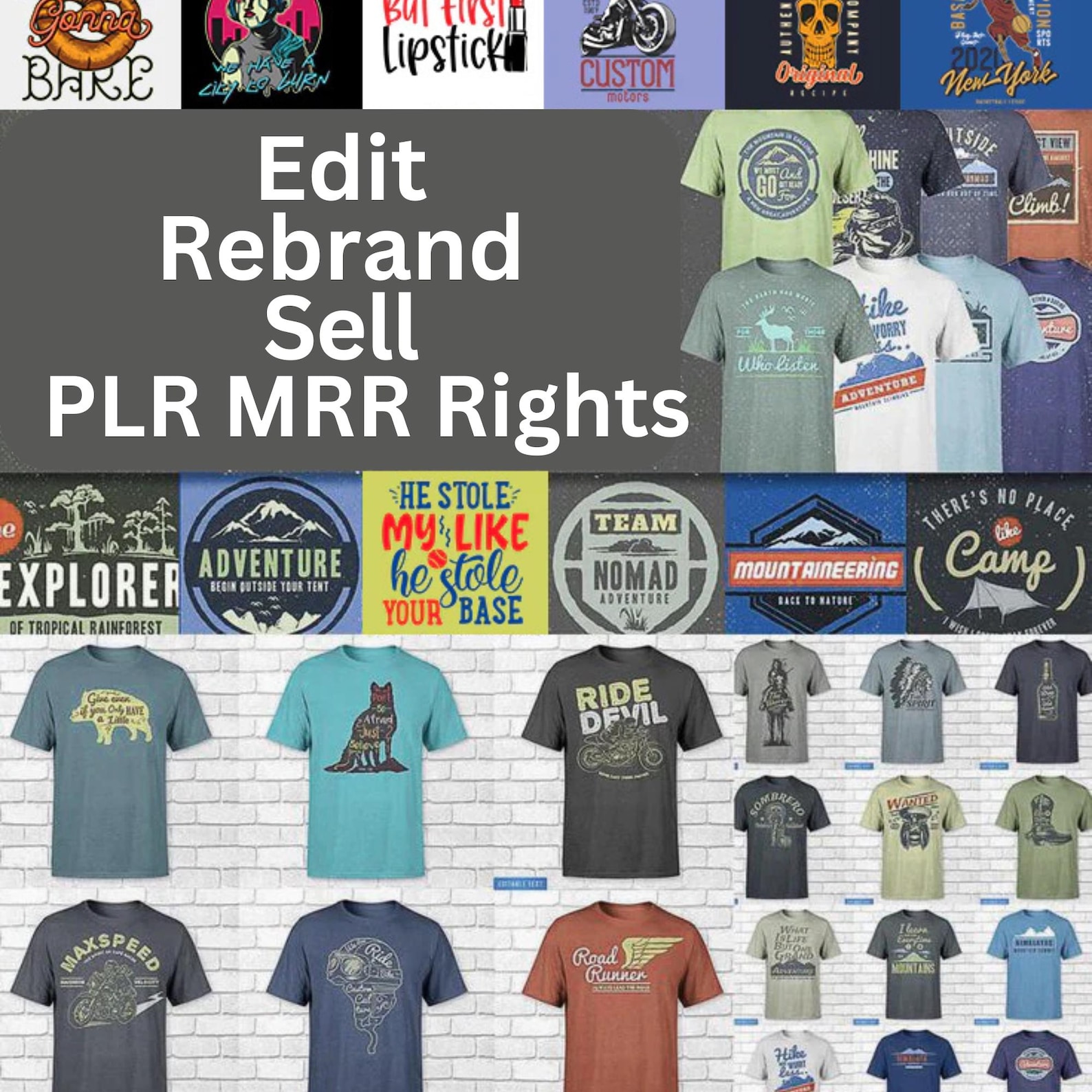 PLR MRR 2 Million Editable T-shirt Designs Mega Bundle, Eps, Ai, Psd ...