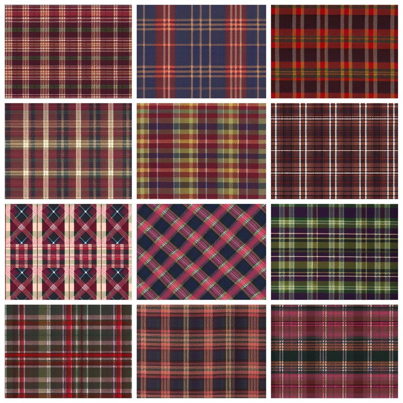 50 Tartan Plaid Digital Paper: Seamless Scottish Backgrounds ...