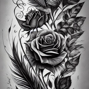 Rose Tattoo Designs: 300 Designs to Inspire Your Next Tattoo - Etsy