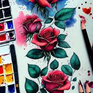 Rose Tattoo Designs: 300 Designs to Inspire Your Next Tattoo - Etsy