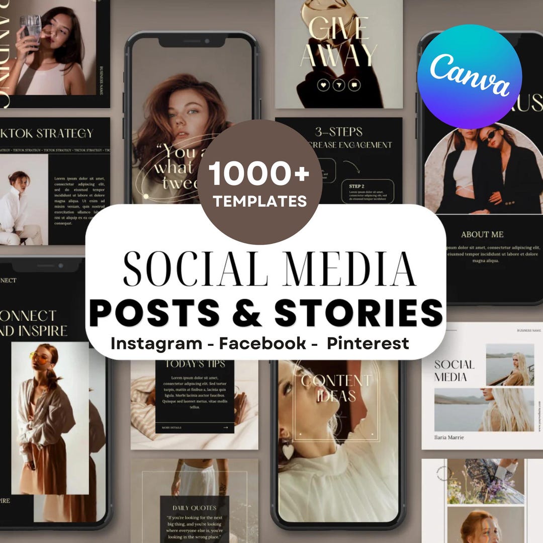 1,000+ Social Media Templates, Editable Canva Designs for Instagram ...
