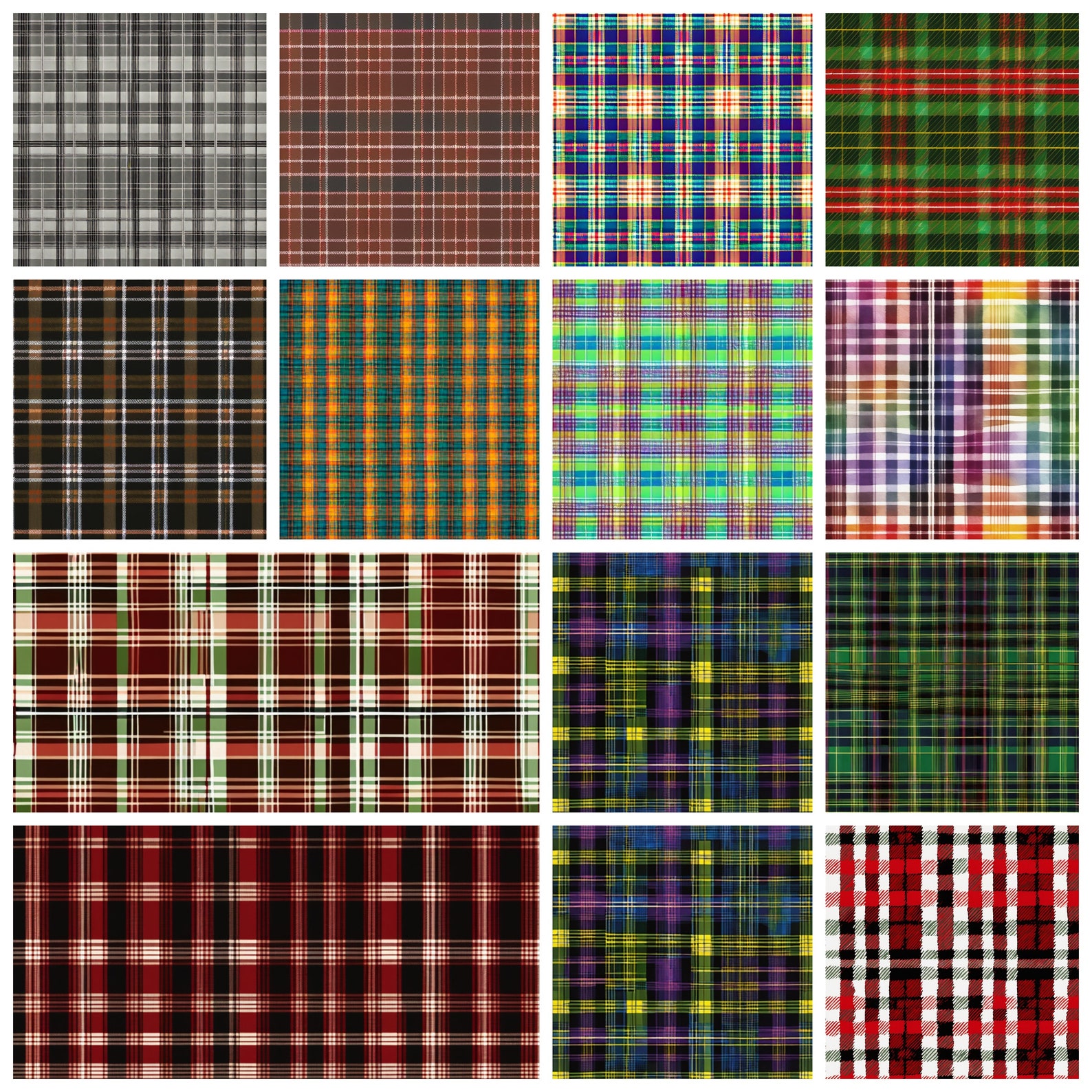 50 Tartan Plaid Digital Paper: Seamless Scottish Backgrounds ...