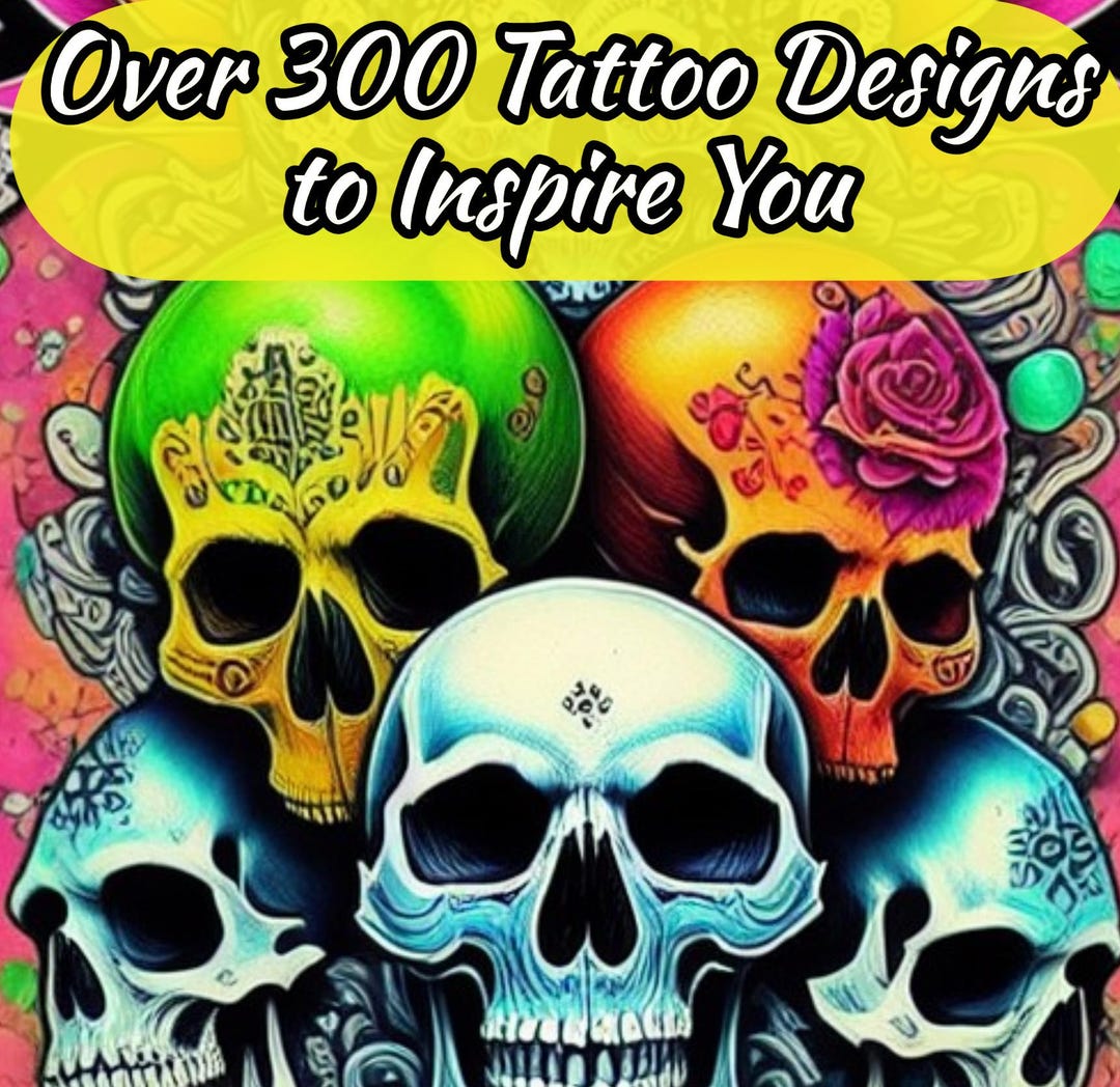 300+ Skull Tattoo Designs: Edgy Ink Inspiration (PDF & Epub) - Etsy
