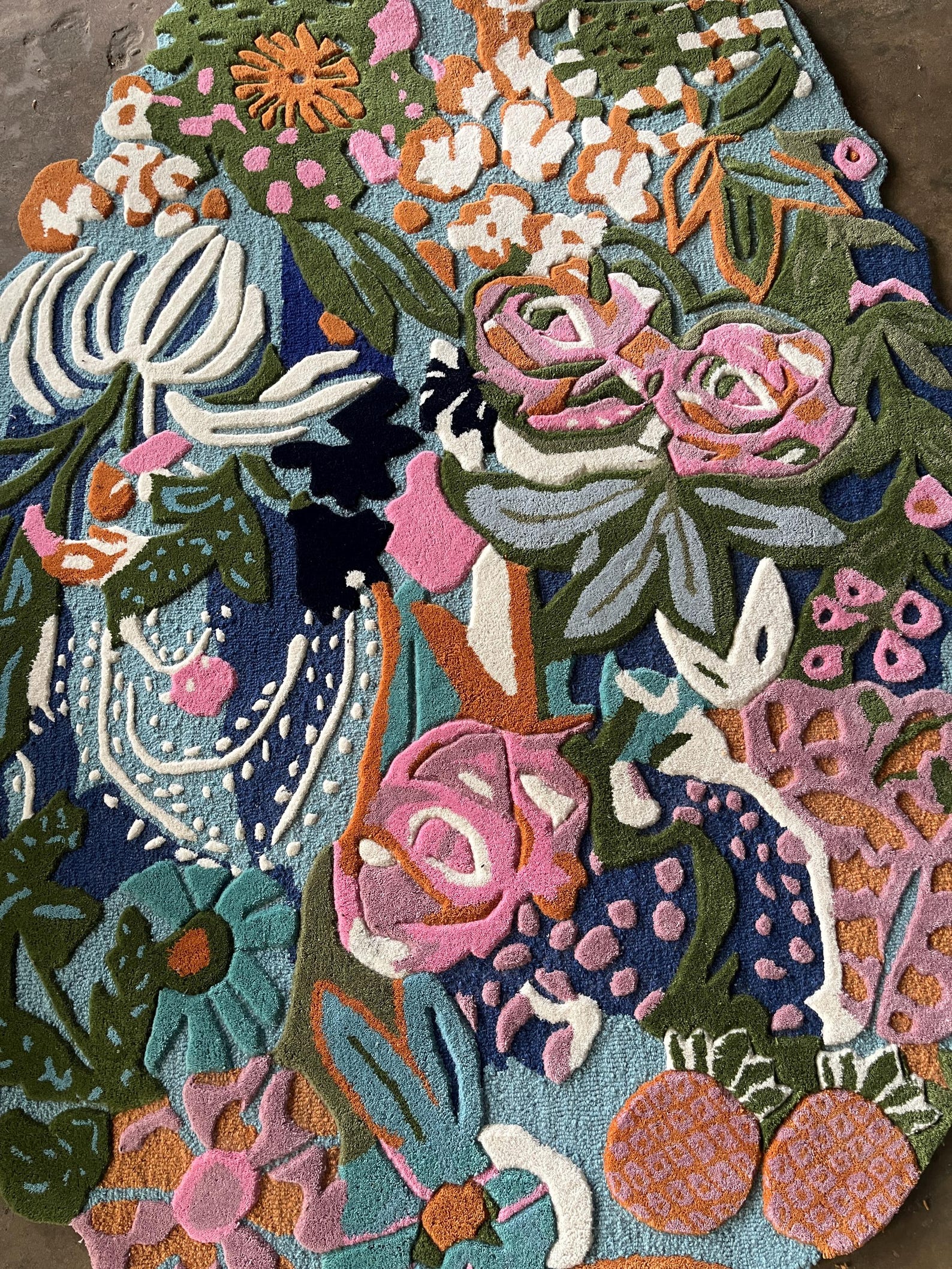 Hand Tufted Floral Area Rug | Colorful Botanical Design | Abstract ...