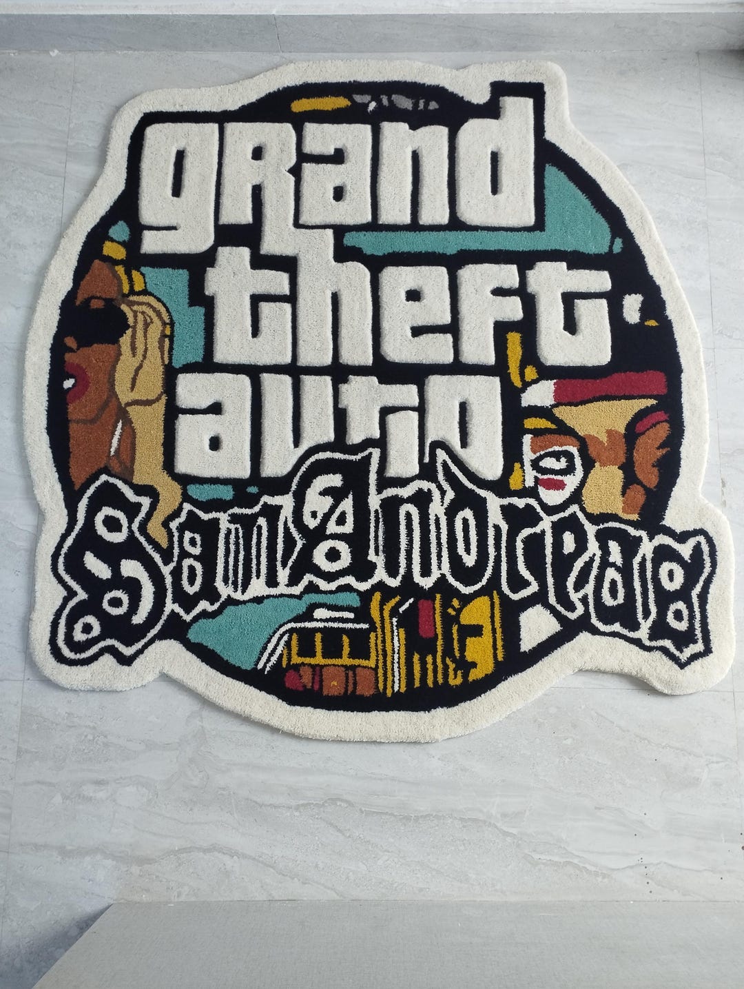 Grand Theft Custom Handmade Tufting Rug Unique Handcrafted Art, Modern ...