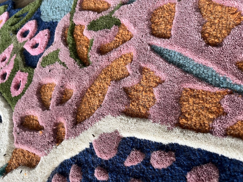 Handmade Maximalist Floral Rug: Colorful Boho Tropical Carpet - Etsy UK