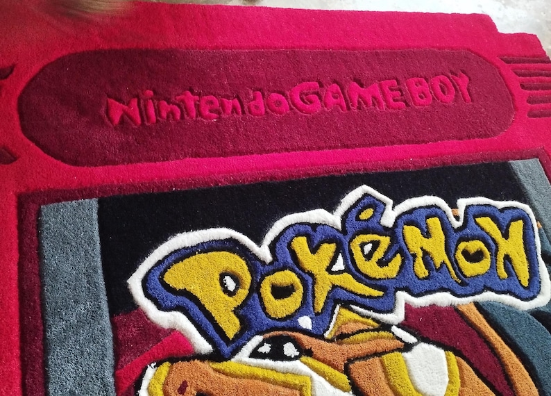 Handmade Pokémon-inspired Rug – Retro Game Cartridge Design | Gamer ...