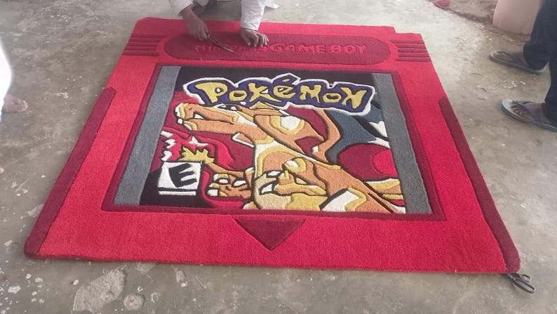Handmade Pokémon-inspired Rug – Retro Game Cartridge Design | Gamer ...