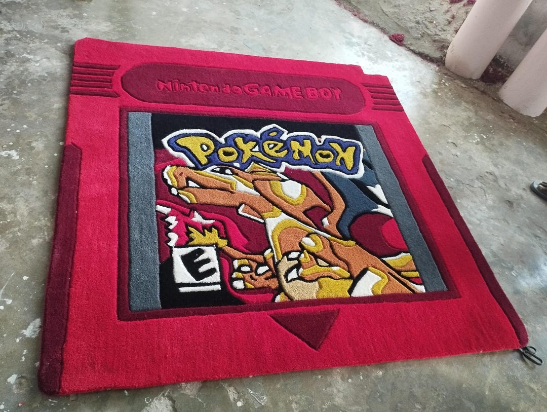 Handmade Pokémon-inspired Rug – Retro Game Cartridge Design | Gamer ...