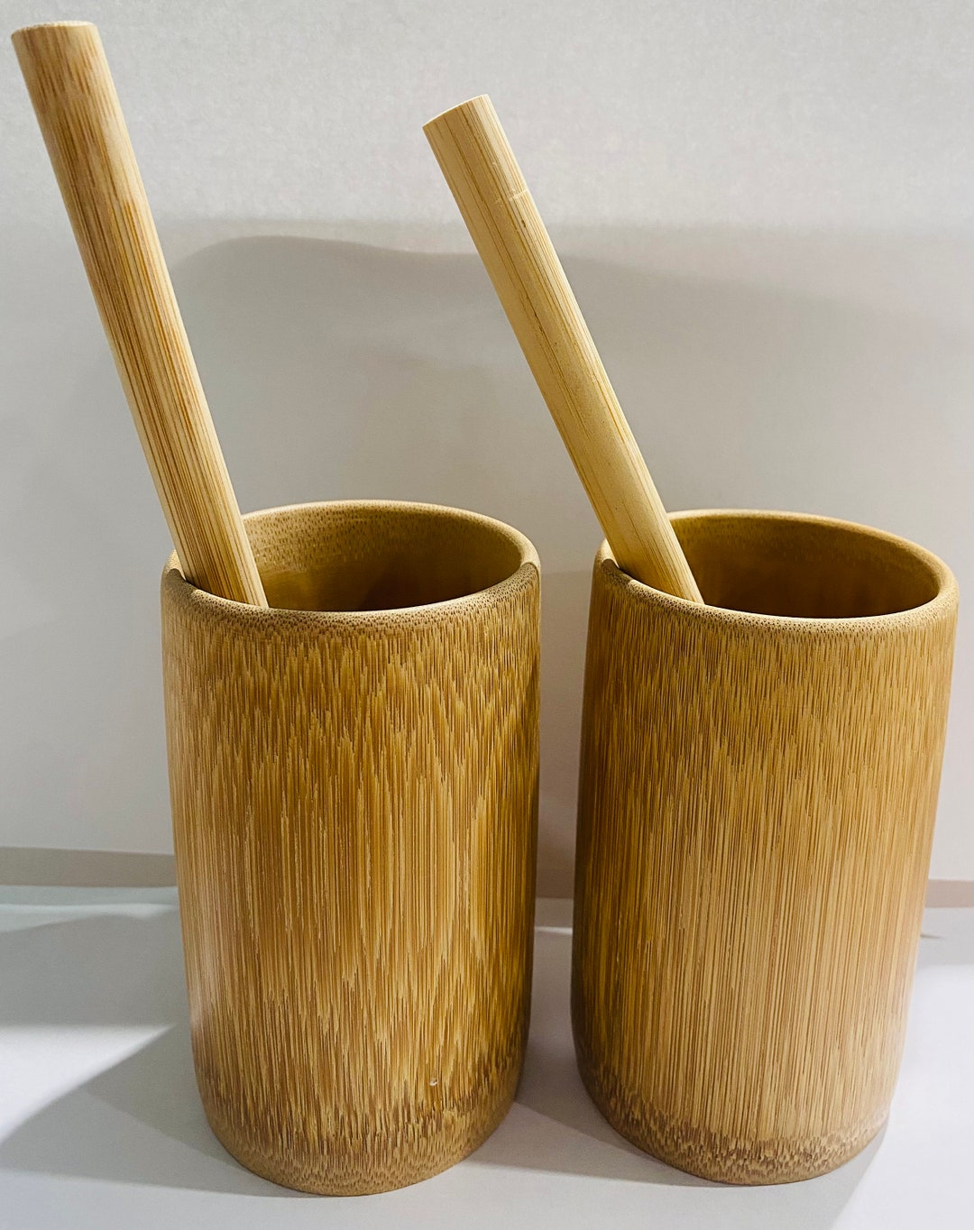 Bamboo Cups With Bamboo Straws - Etsy
