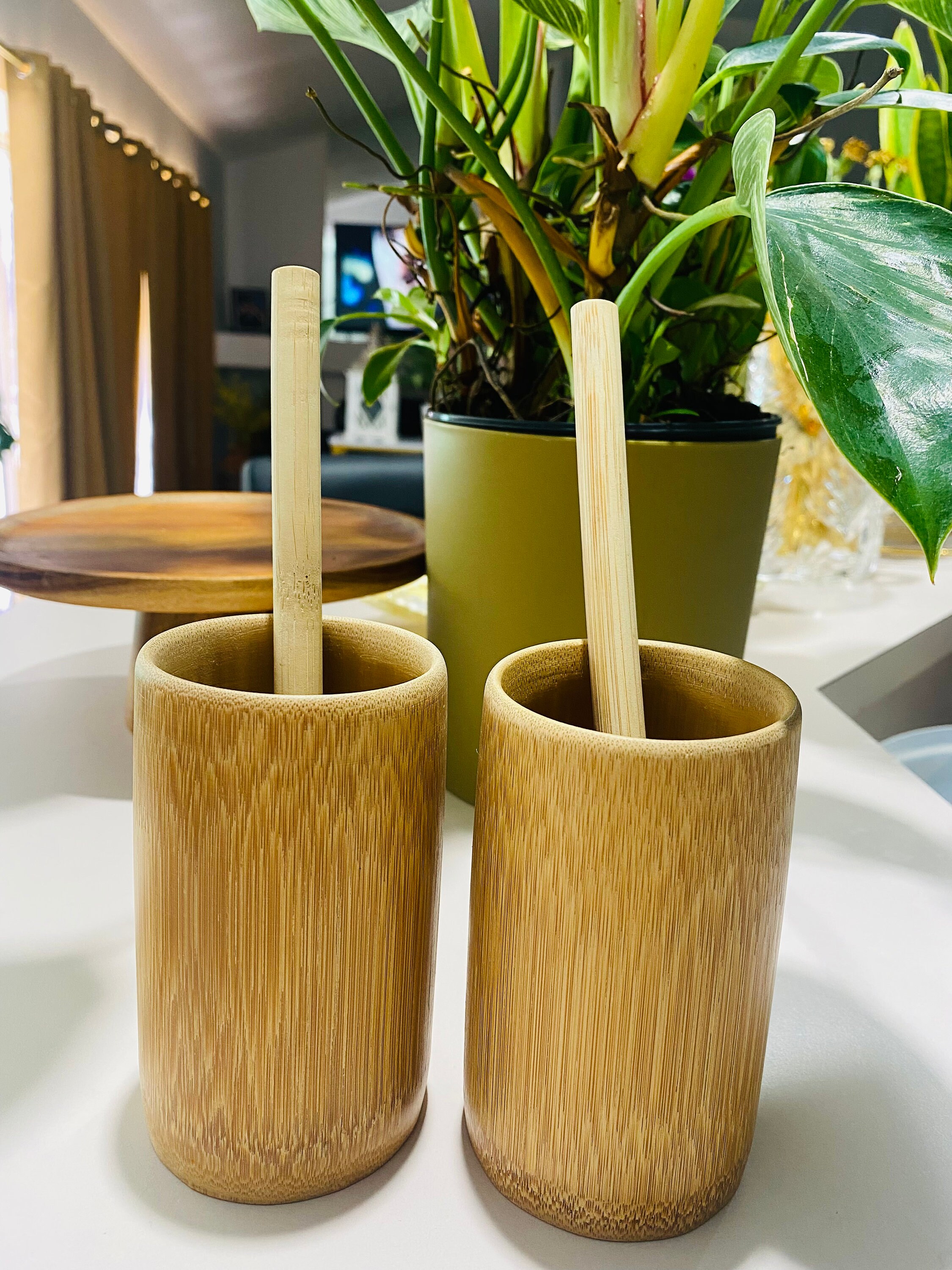 Bamboo Cups With Bamboo Straws - Etsy