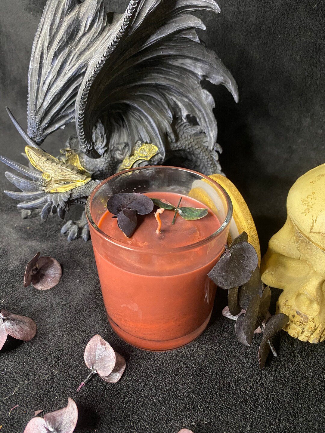 Obsidian Dragon Swirl Candle - Etsy