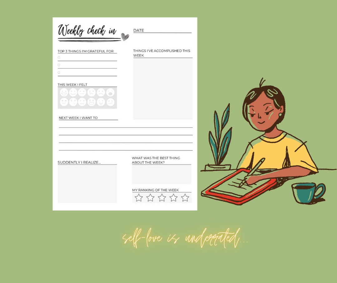 Weekly Check-in Printable - Etsy