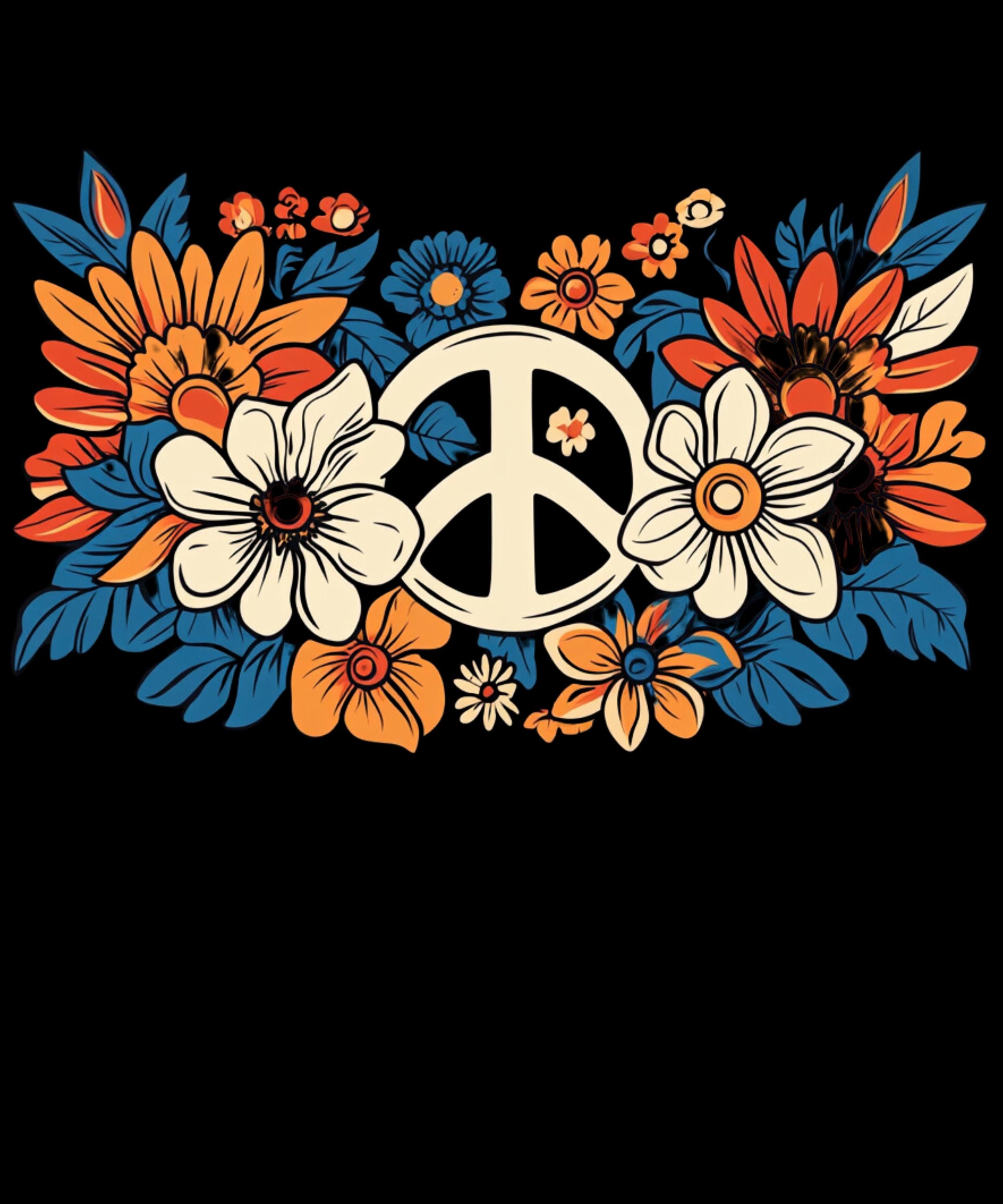 3 PNG " Hippie Trippy Peace Sign Floral Abstract Psychedelic " - Etsy