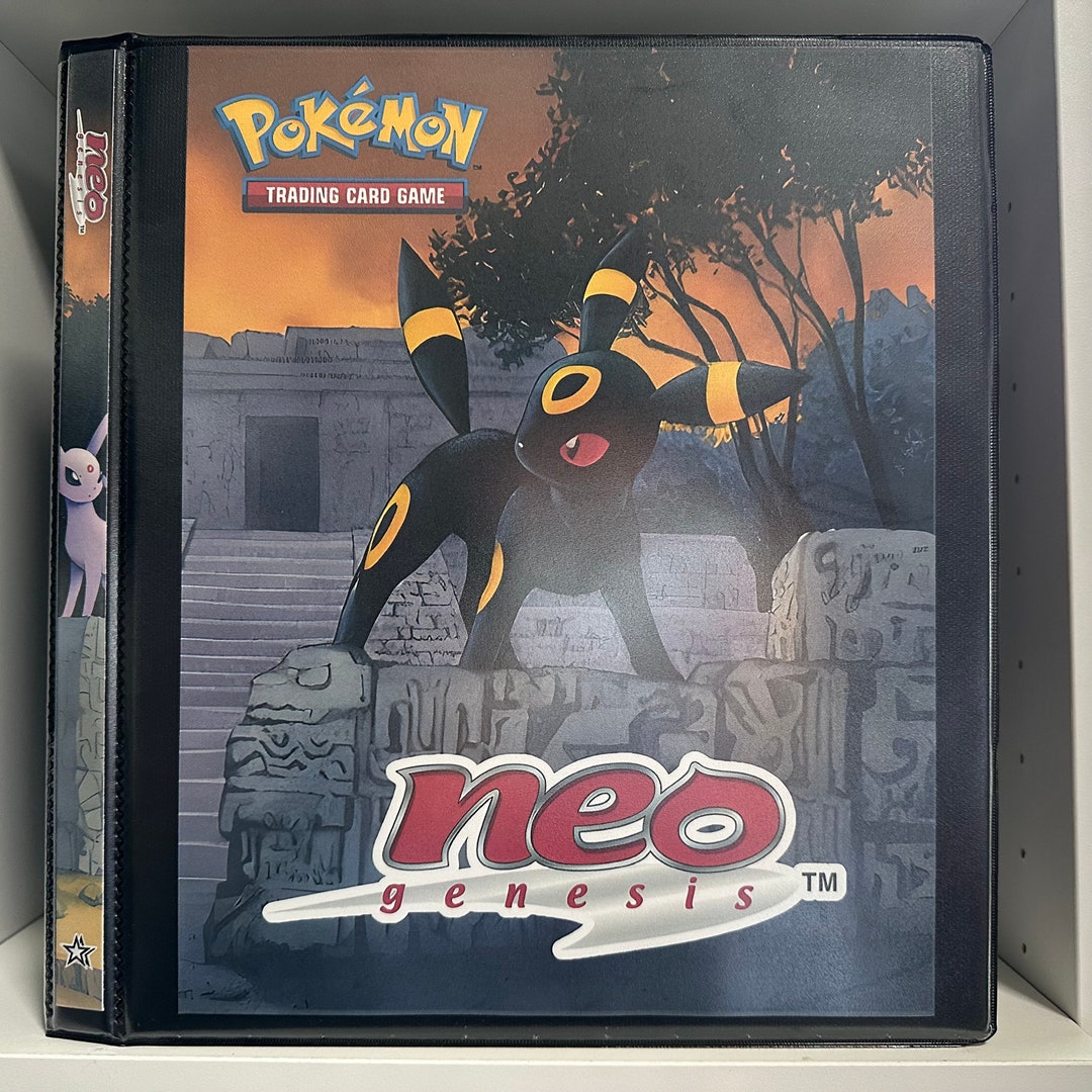 Neo Genesis Pokémon Binder W/exact Number of Pages for Sets, Laminated Cover, Spine and 9-pocket ...