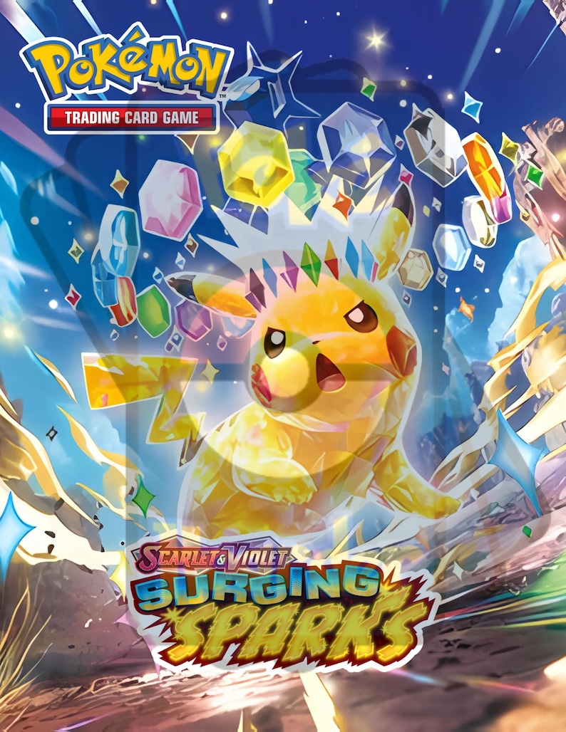 Surging Sparks Pokémon Binder W/exact Pages, Laminated Cover/spine ...