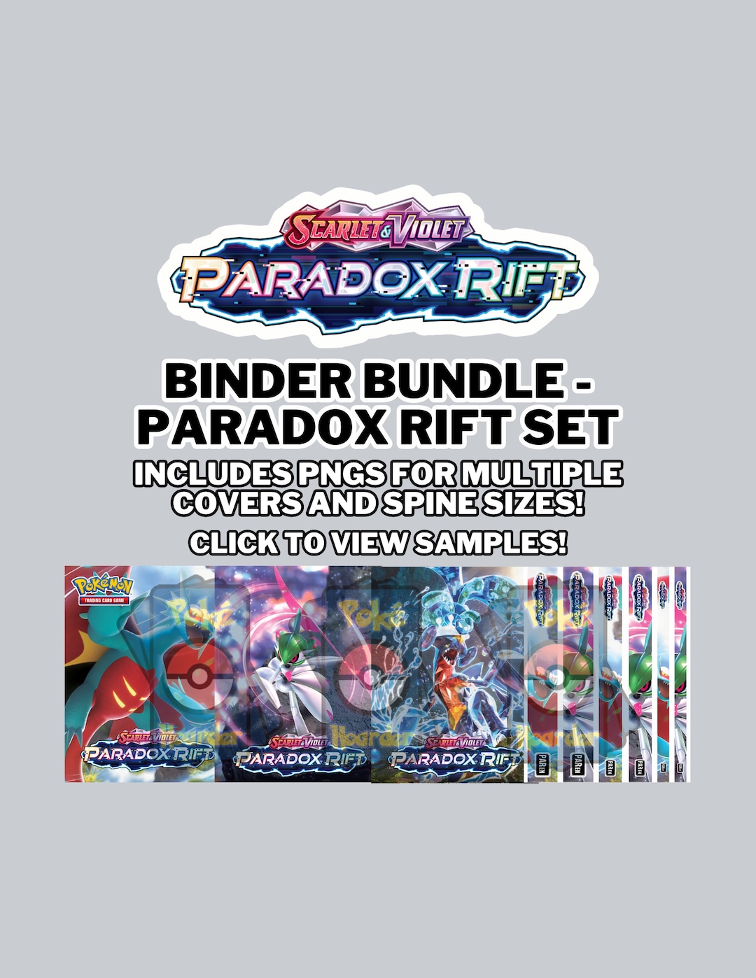 Scarlet & Violet Paradox Rift Front Binder Covers and Spines Bundle ...