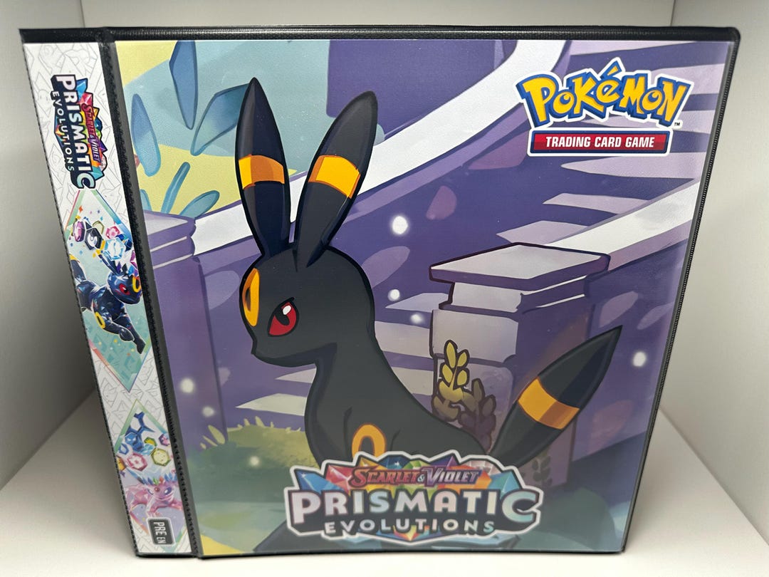 Prismatic Evolutions Pokémon Binder W/exact Pages, Laminated Cover ...