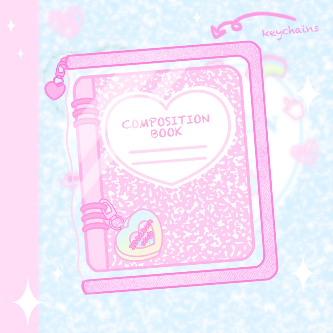 Y2K Kawaii Composition Notebook Epoxy Doublesided Keychain - Etsy