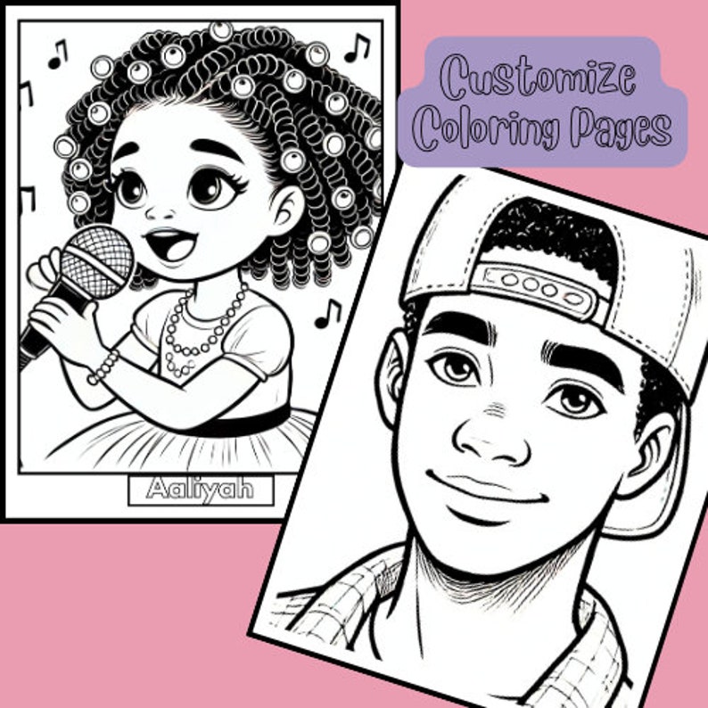 Personalized Custom Coloring Book Page – Unique Artwork From Your ...