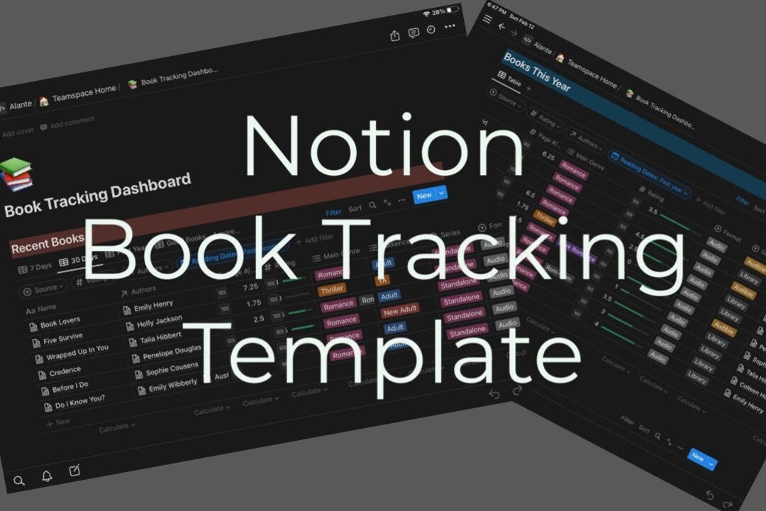 Notion Book Tracking Dashboard - Etsy