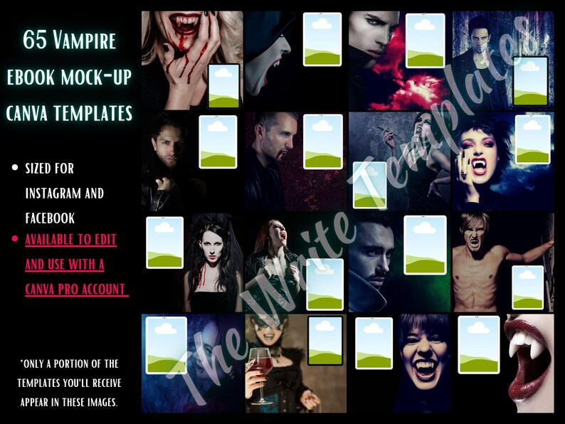 65 Vampire Ebook Mock-up Canva Pro Templates for Authors - Etsy