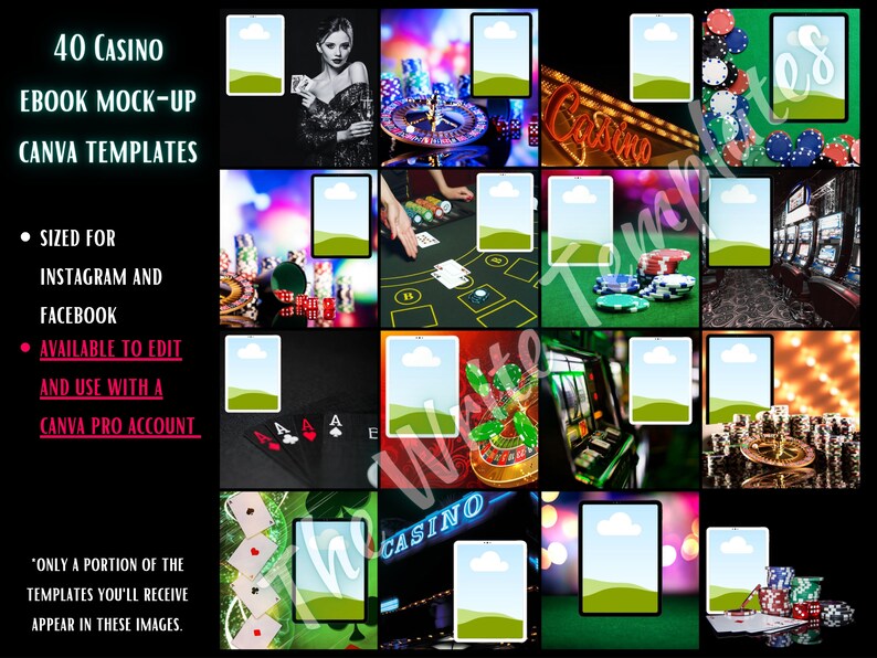 40 Casino Ebook Mock-ups for Canva Pro Templates for Authors - Etsy