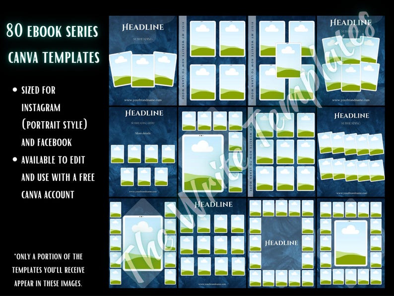 80 Ebook Series Mock-up Canva Templates for Authors - Etsy