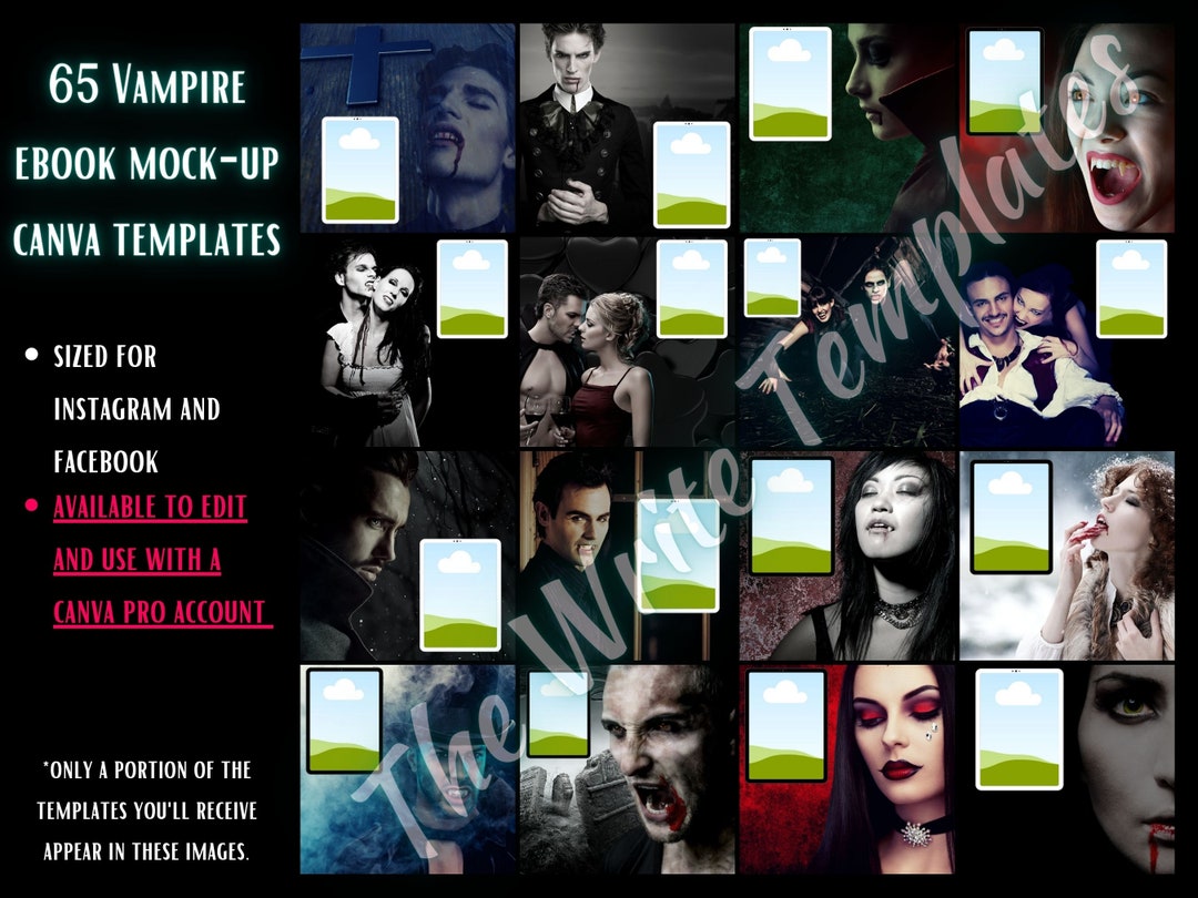 65 Vampire Ebook Mock-up Canva Pro Templates for Authors - Etsy