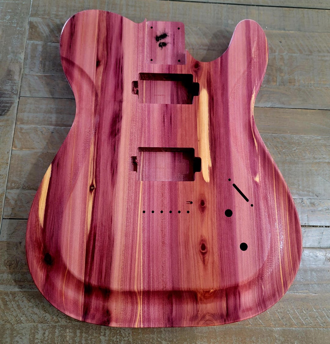 Telecaster-style Guitar Body, Eastern Red Cedar, HH, Fluted Carve Top ...