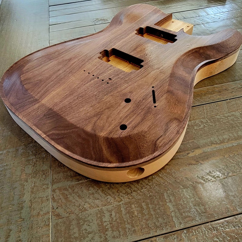 Telecaster-style, Carved Top, Walnut on Ash - Etsy
