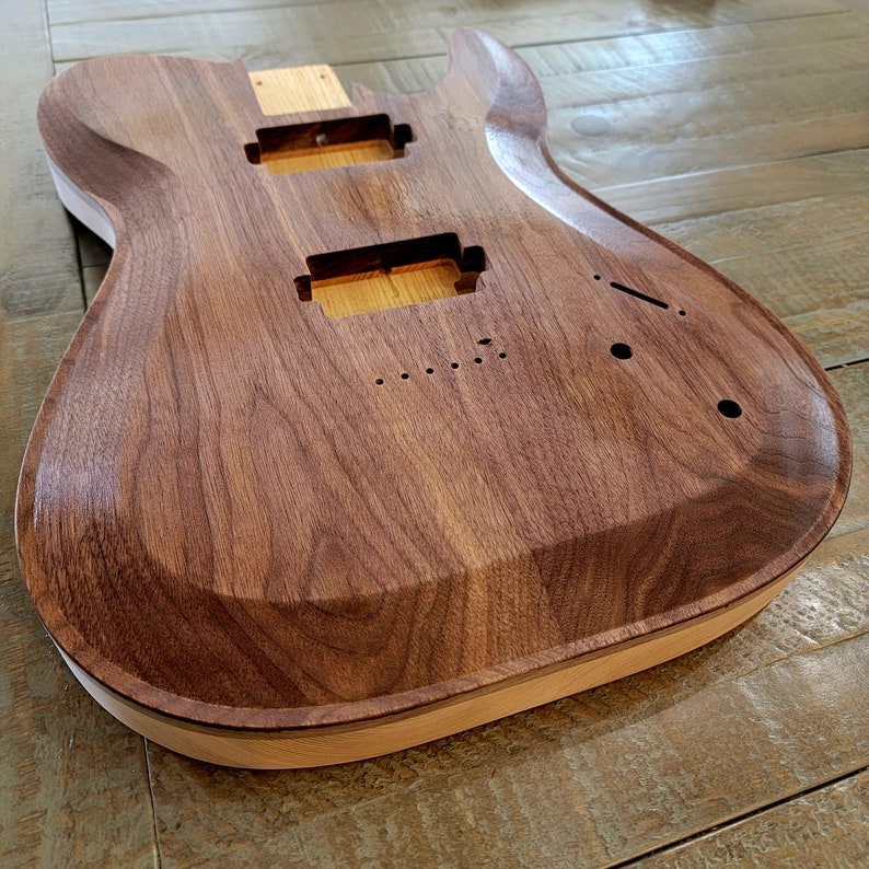 Telecaster-style, Carved Top, Walnut on Ash - Etsy