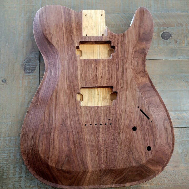 Telecaster-style, Carved Top, Walnut on Ash - Etsy